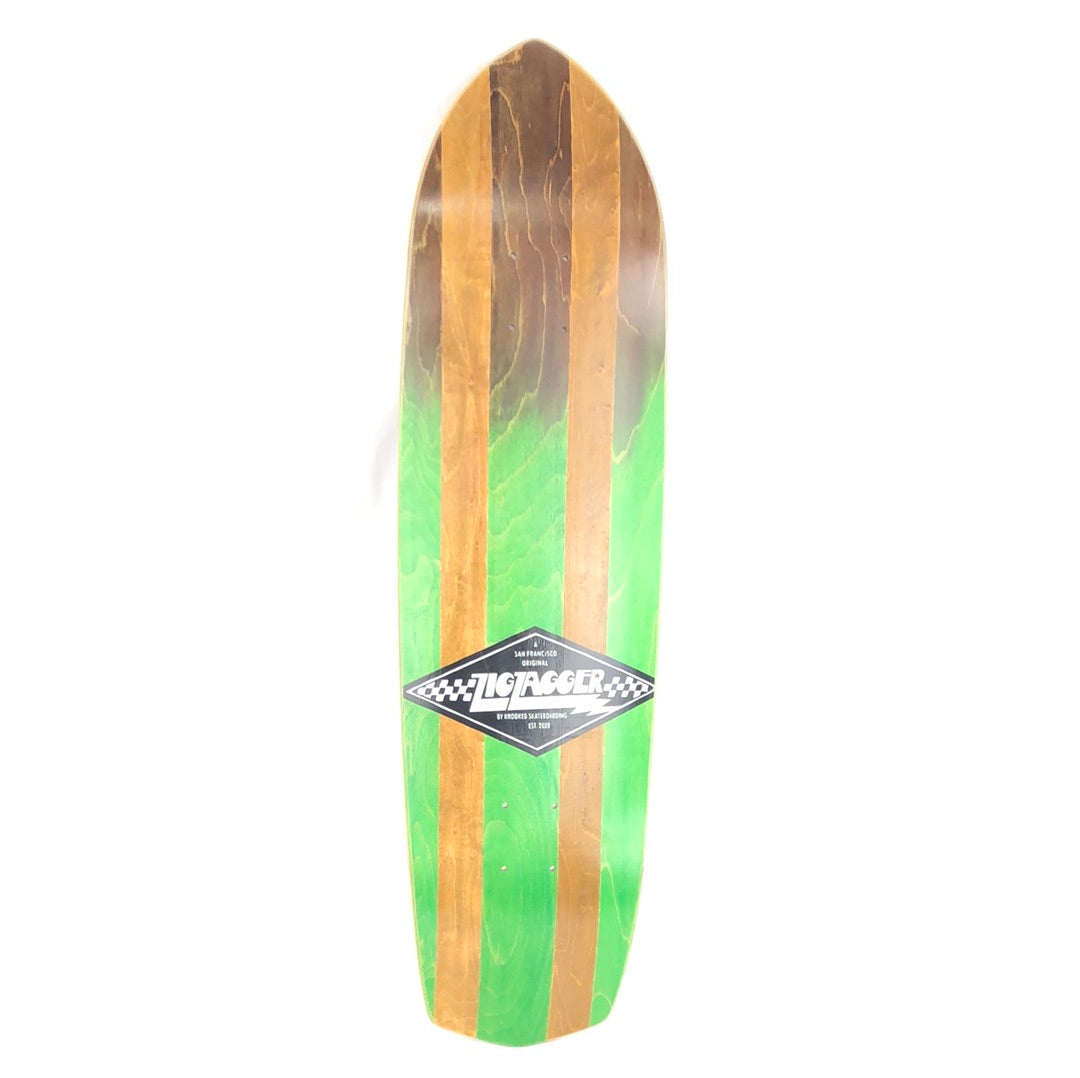 Krooked Zig Zagger SF Original Green/Woodgrain 8.5'' Skateboard Deck – Long Beach Skate Co