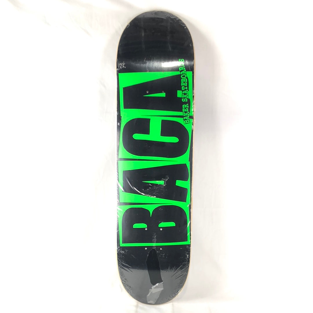 Baker Sammy Baca Brand Logo Black Neon Green Size 8.475 Skateboard Dec ...