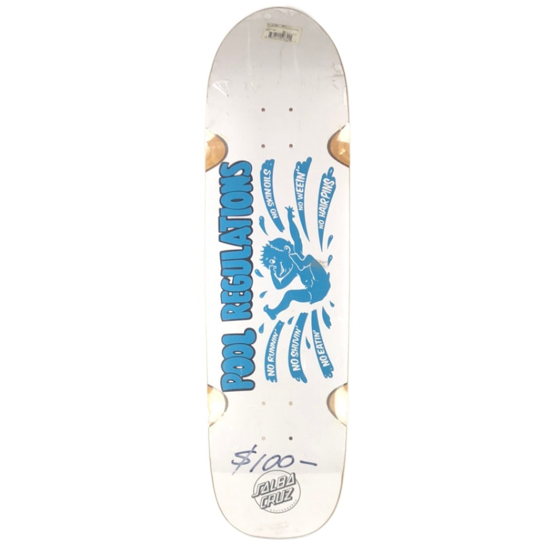 Santa Cruz Salba Pool Regulations Steve Alba White/Blue 8.75" Skateboa ...