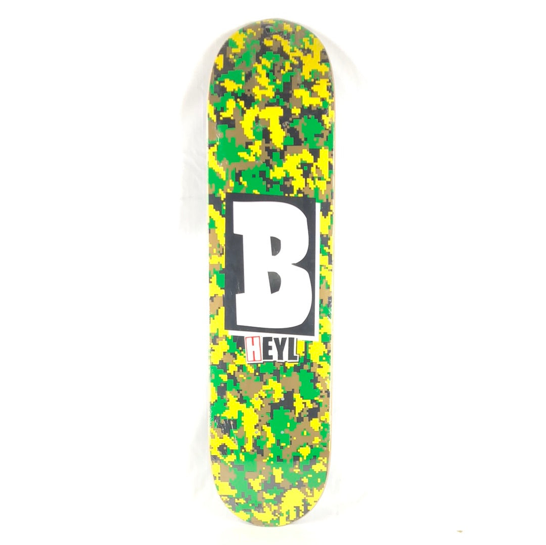 Baker Shane Heyl 'B' Digital Camo Black/Green/Yellow 7.9" Skateboard D ...
