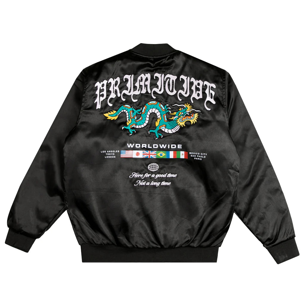 Primitive Capital Black Bomber Jacket – Long Beach Skate Co