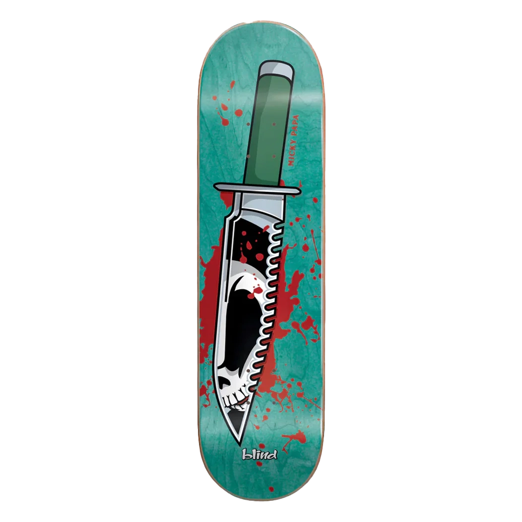 Blind Papa Reaper Knife Teal Resin 7 8.375" Skateboard Deck – Long ...