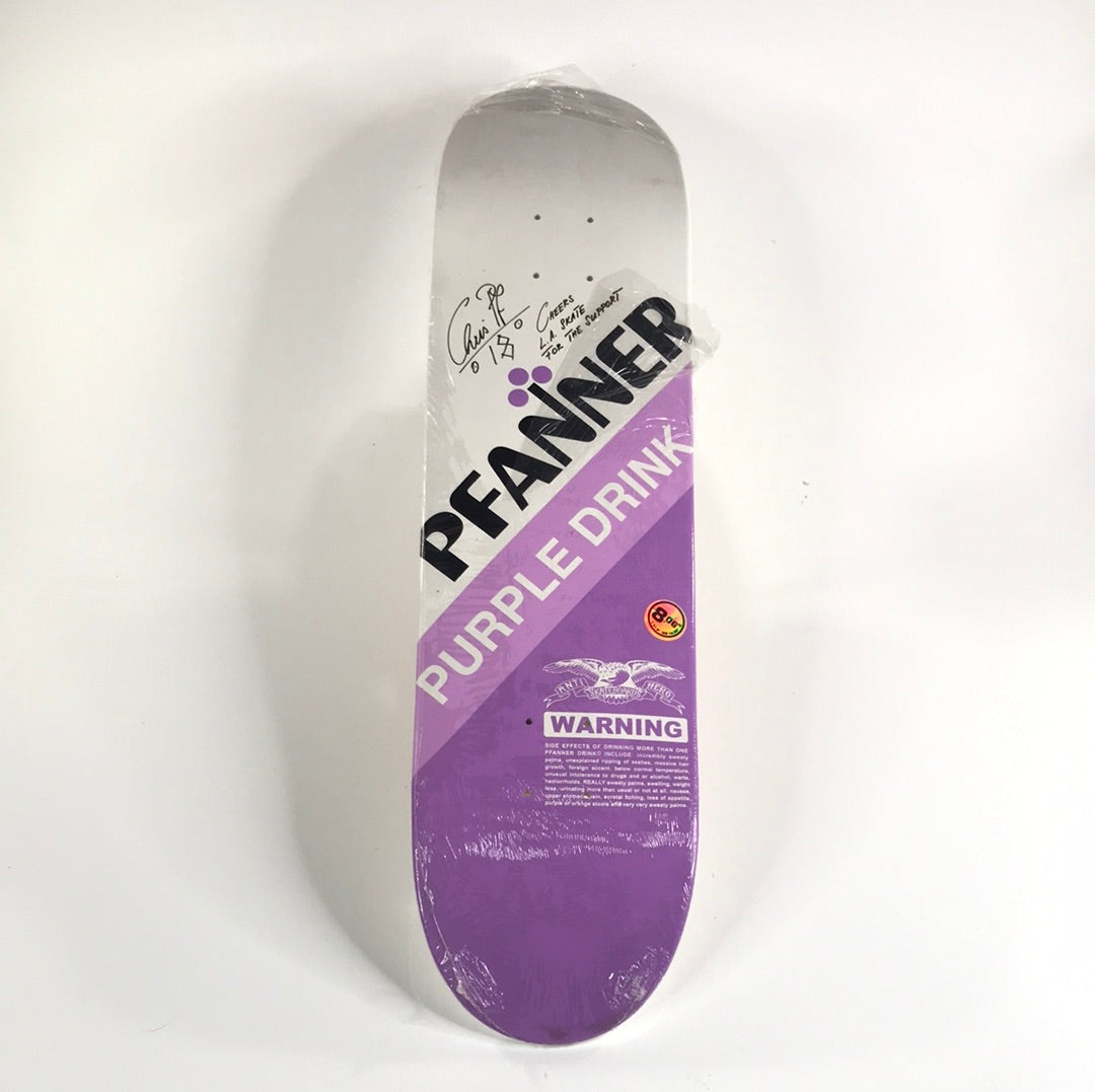 Anti Hero Chris Pfanner Purple Drink 8.06 Signed Skateboard Deck – Long ...