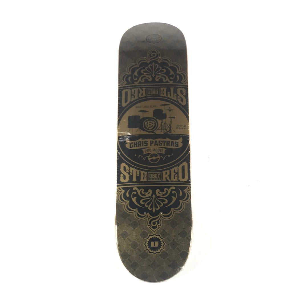 Stereo Chris Pastras Obey Record Gold/Black 7.75" Skateboard Deck ...