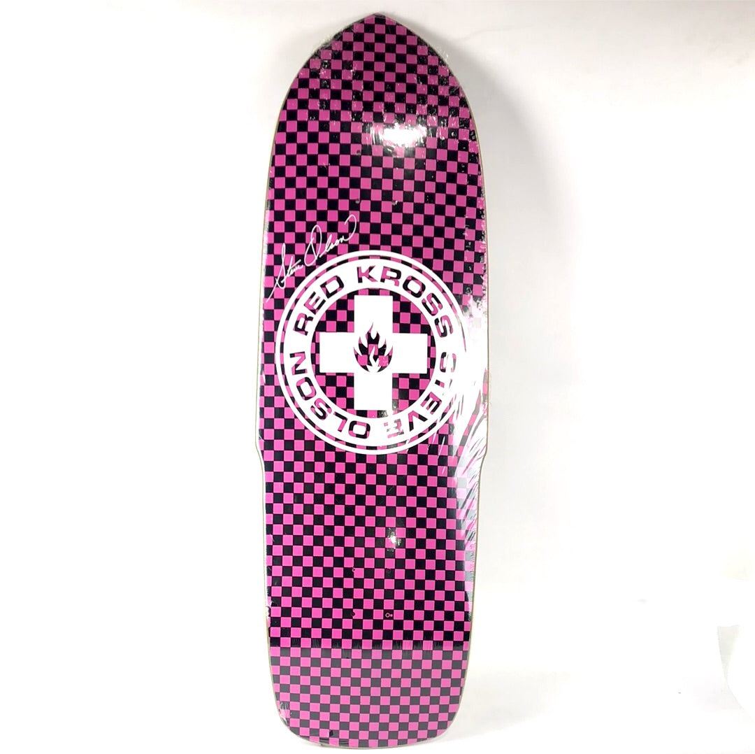 Black Label Steve Olson Red Kross Pink/Black Checks 10.8'' Skateboard ...